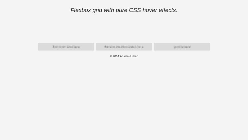 Flexbox grid with pure CSS hover effects.