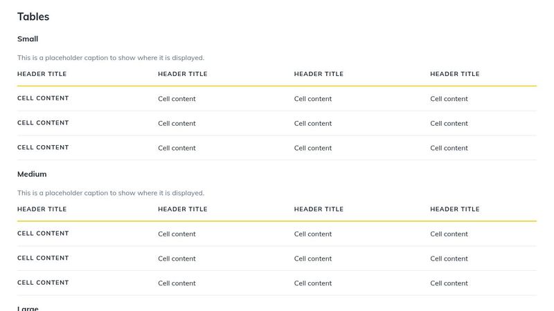 Tables - Reusable Design