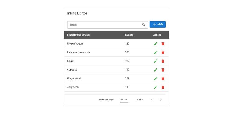 Vuetify Inline Datatable Editor