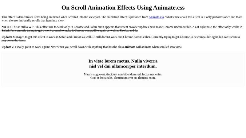 Scroll Animation Effects Using Animate.css