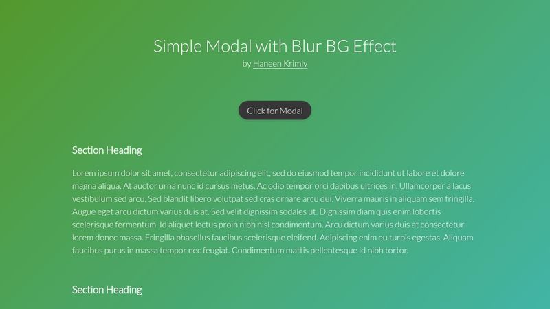 Simple Modal with Blur Background Effect