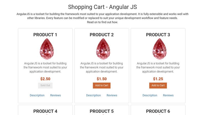 Shopping Cart - Angular JS