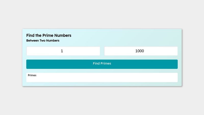 Prime Number Finder React