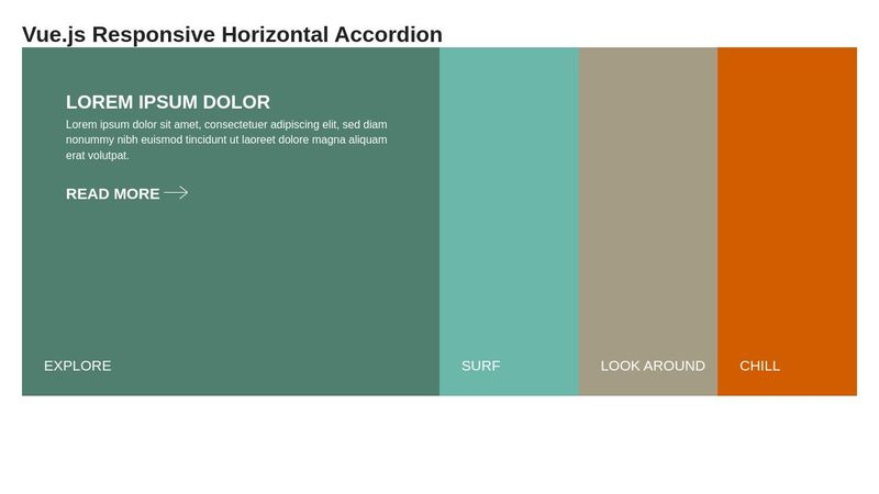 Vue.js Responsive Horizontal Accordion