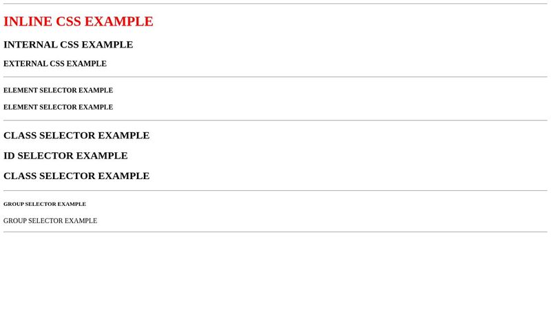 CSS Styling Examples
