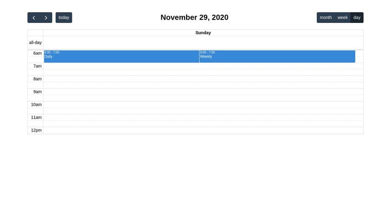 Recurring event not showing on every first day cell of grid