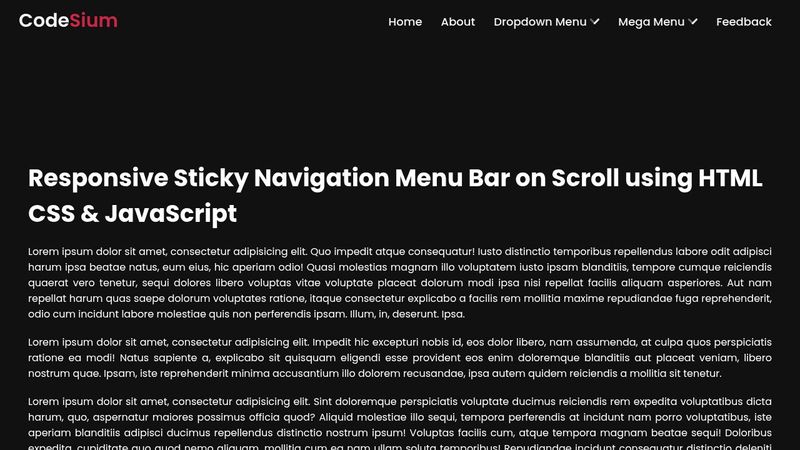 Responsive Sticky Mega menu