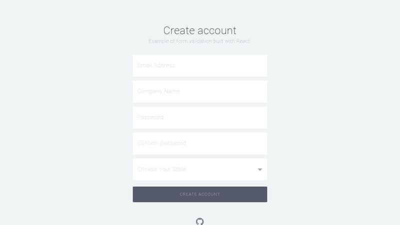 React signup form example