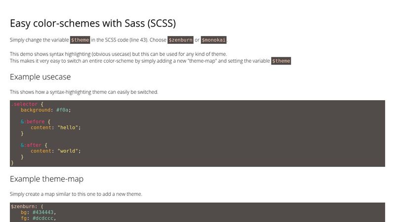Easy color-schemes with Sass (SCSS)