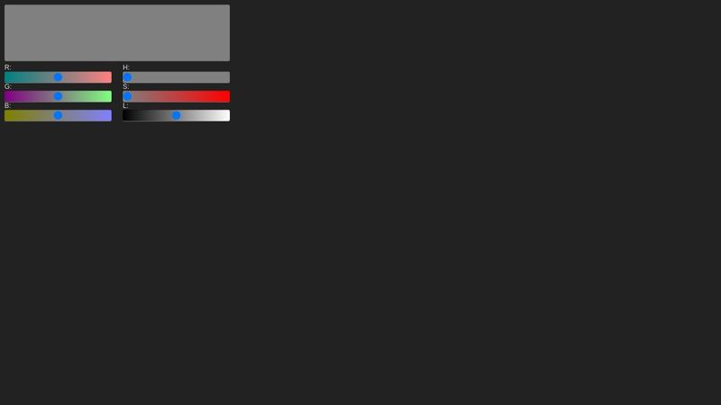 CSS3 + JS RGB and HSL Colour Selector/Slider