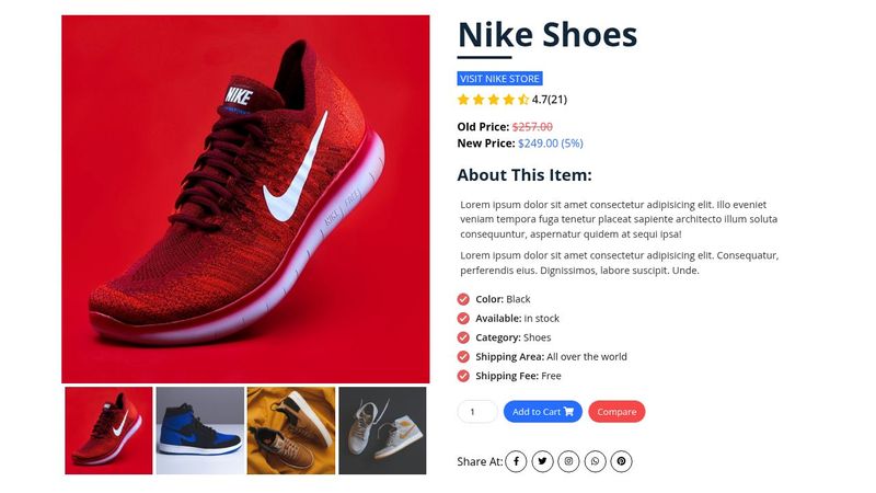 Product Detail Page Design With Image Slider Html Css And Javascript 7833