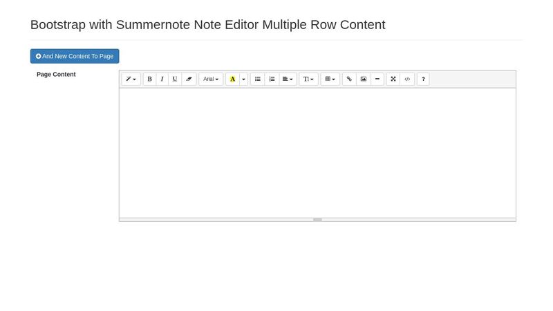 Summer-Note With Bootstrap