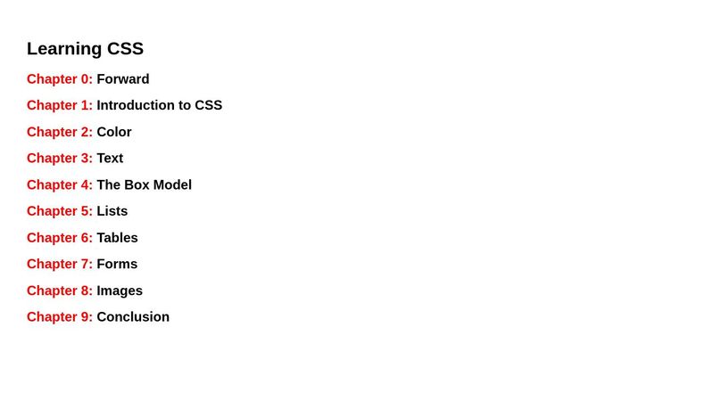 CSS Counter: Chapters Example (counter-set)
