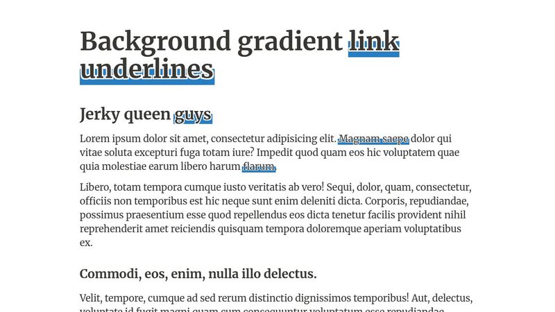 Background gradient link underlines