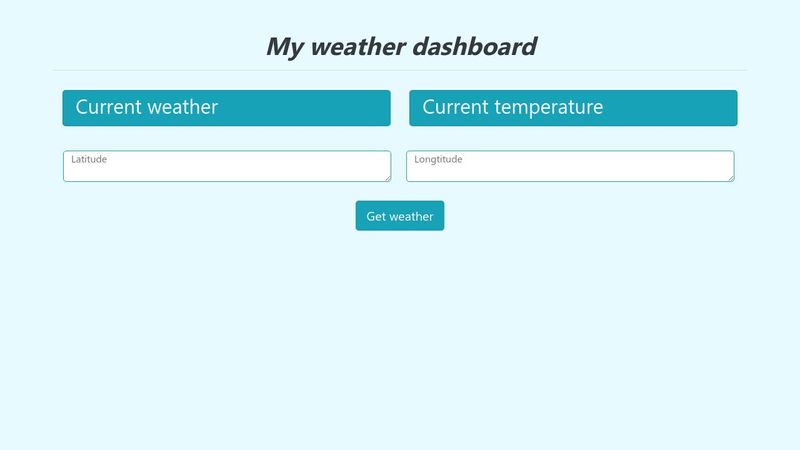 weather dashboard jquery