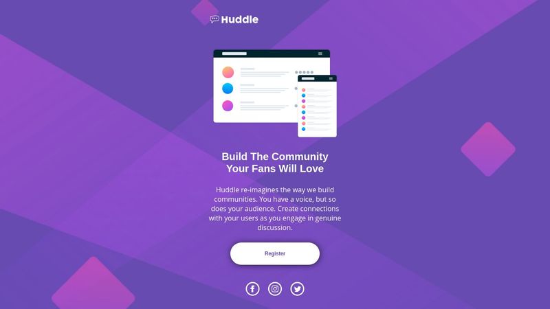 Huddle Landing Page - Mobile