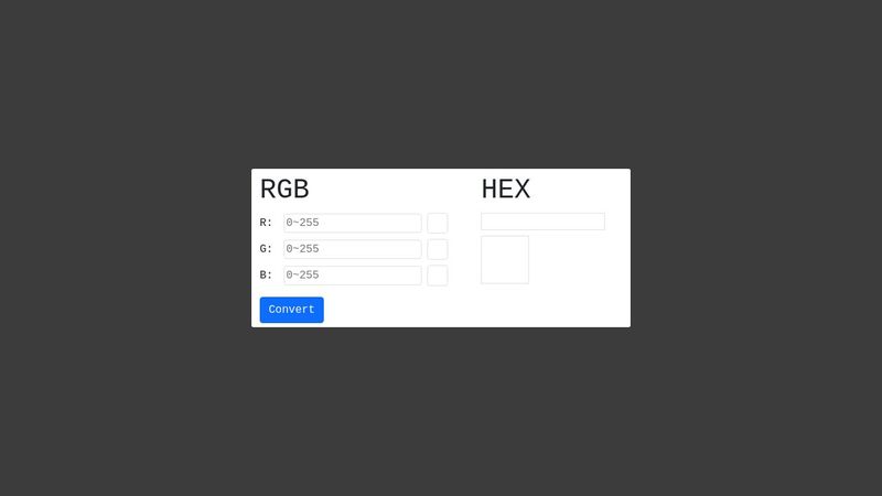 RGB to Hex Converter