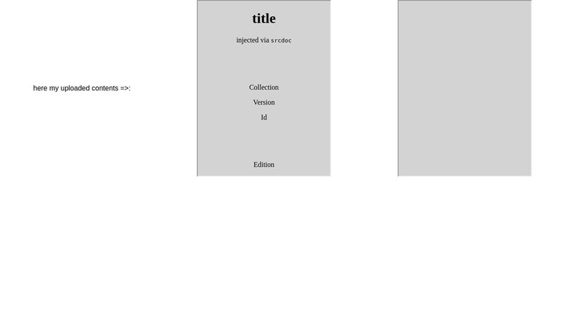 iframe inline srcdoc or fil srcdoc from innerHTML