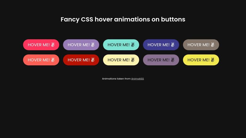 Buttons with pure & fancy CSS hover animations