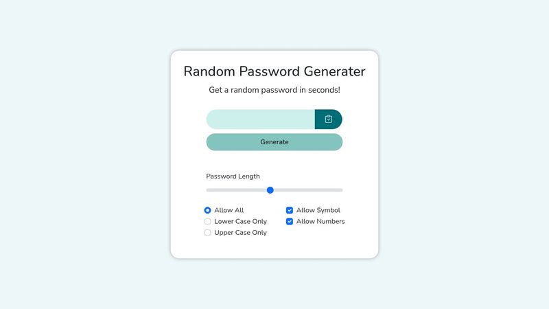 Random Password Generator