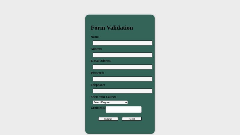 Form Validation