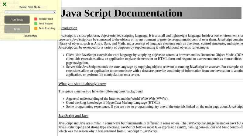 technical documentation page