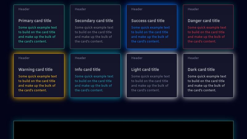 Neon Glow Bootstrap Cards
