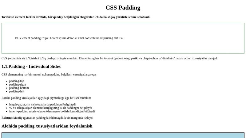 CSS Padding