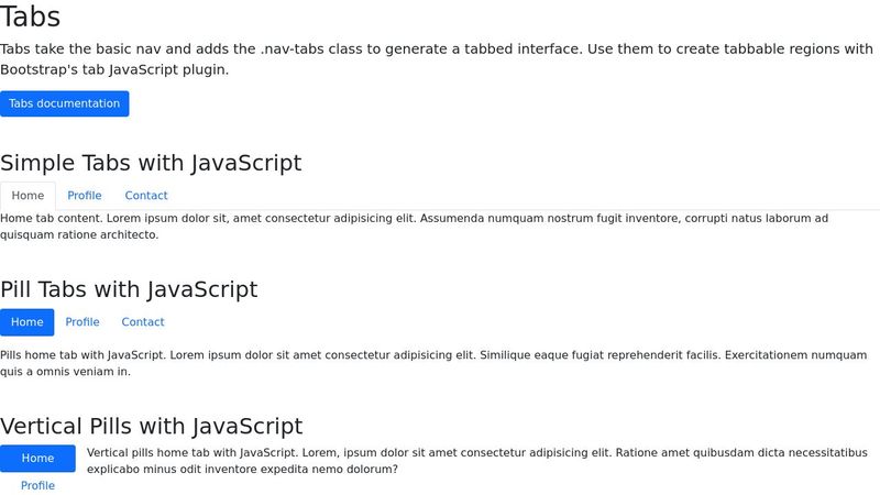 Bootstrap 5 Components - Tabs