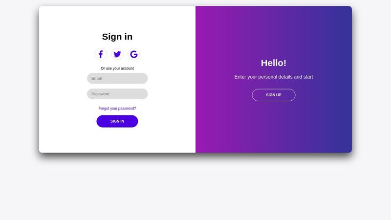 Double slider Sign in/up Form