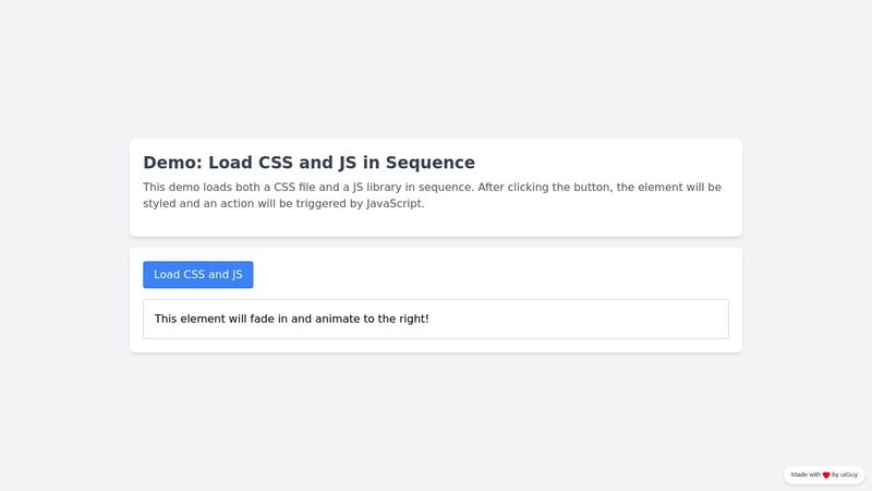 Demo: Load CSS and JS in Sequence using ResourceLoader.js