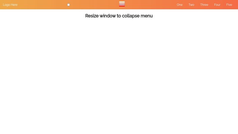 Pure CSS responsive menu