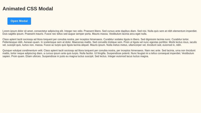 Pure CSS Modal - Animated (Bounce)
