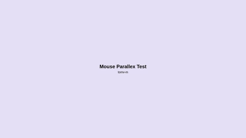 Mouse Parallax
