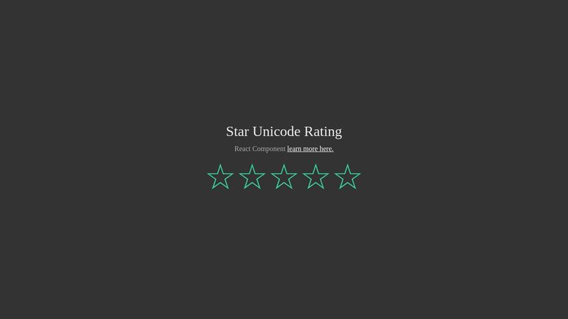 Simple Star Rating Component in React