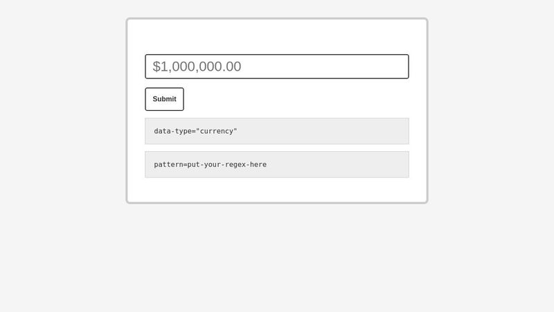 Currency Format Input Field