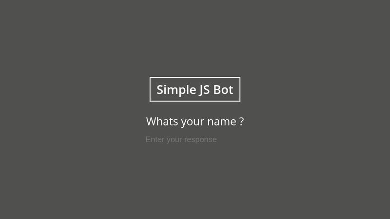 Simple chatbot javascript