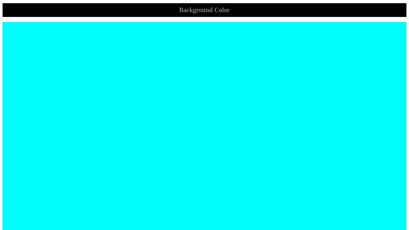 HTML Background Color & Image