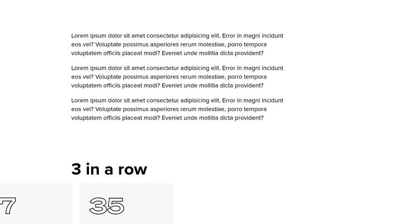 Stats slider two rows