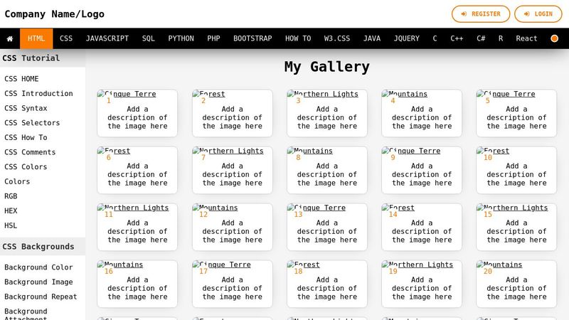 Simple Website GUI using HTML, CSS, and JS