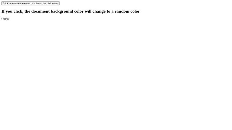 using document removeEventListener() Method in JavaScript