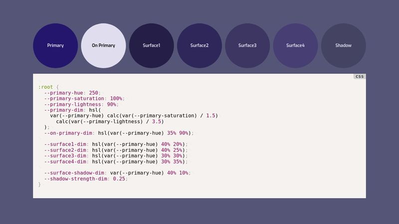 Primary Brand with CSS Custom Property and hsl() function