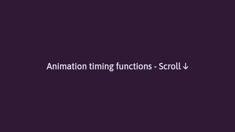 Animation timing functions - easing functions