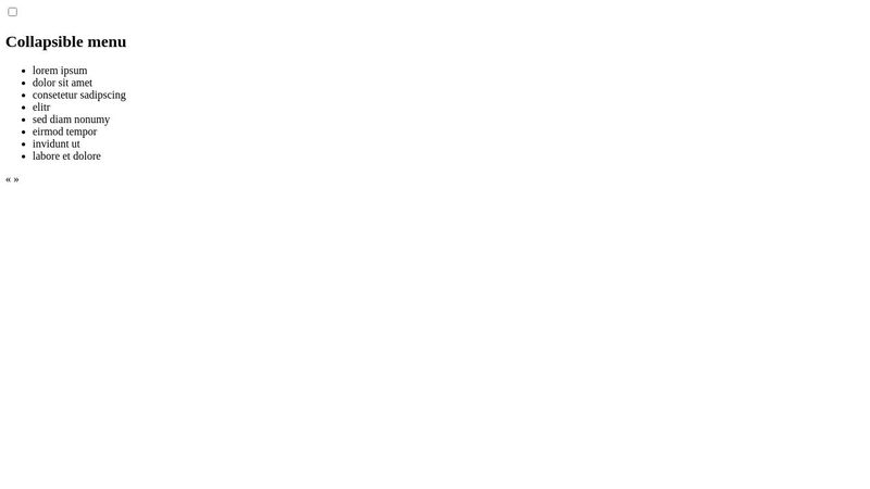 CSS only collapsible menu