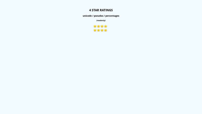 CSS imageless star rating readonly