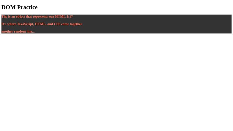 Dynamic DOM practice
