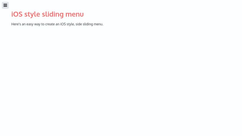iOS style sliding menu