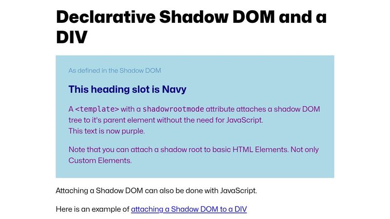 Declarative Shadow DOM and a DIV