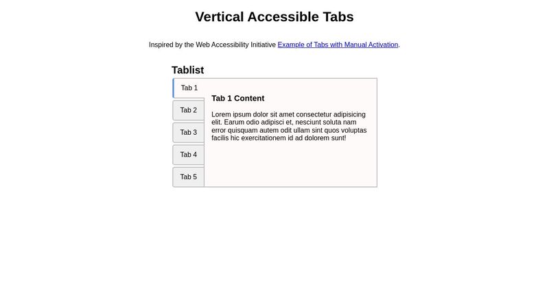 Vertical Accessible Tabs
