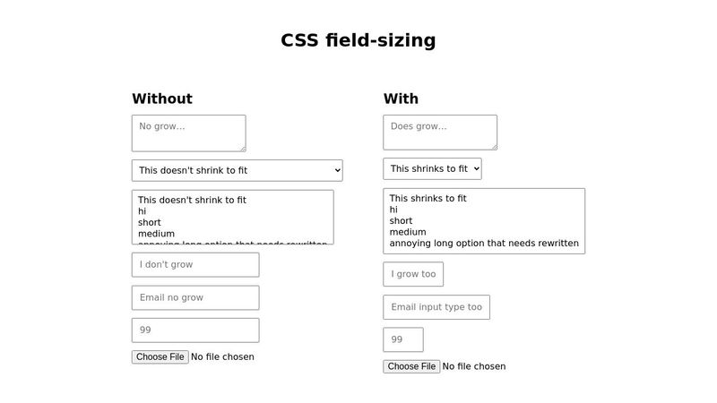 field-sizing example